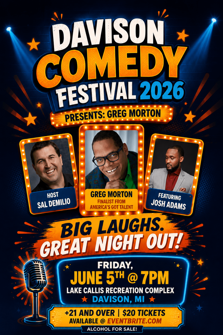 JUNE 5 – DAVISON, MI THE DAVISON COMEDY FEST Featuring JOSH ADAMS ...